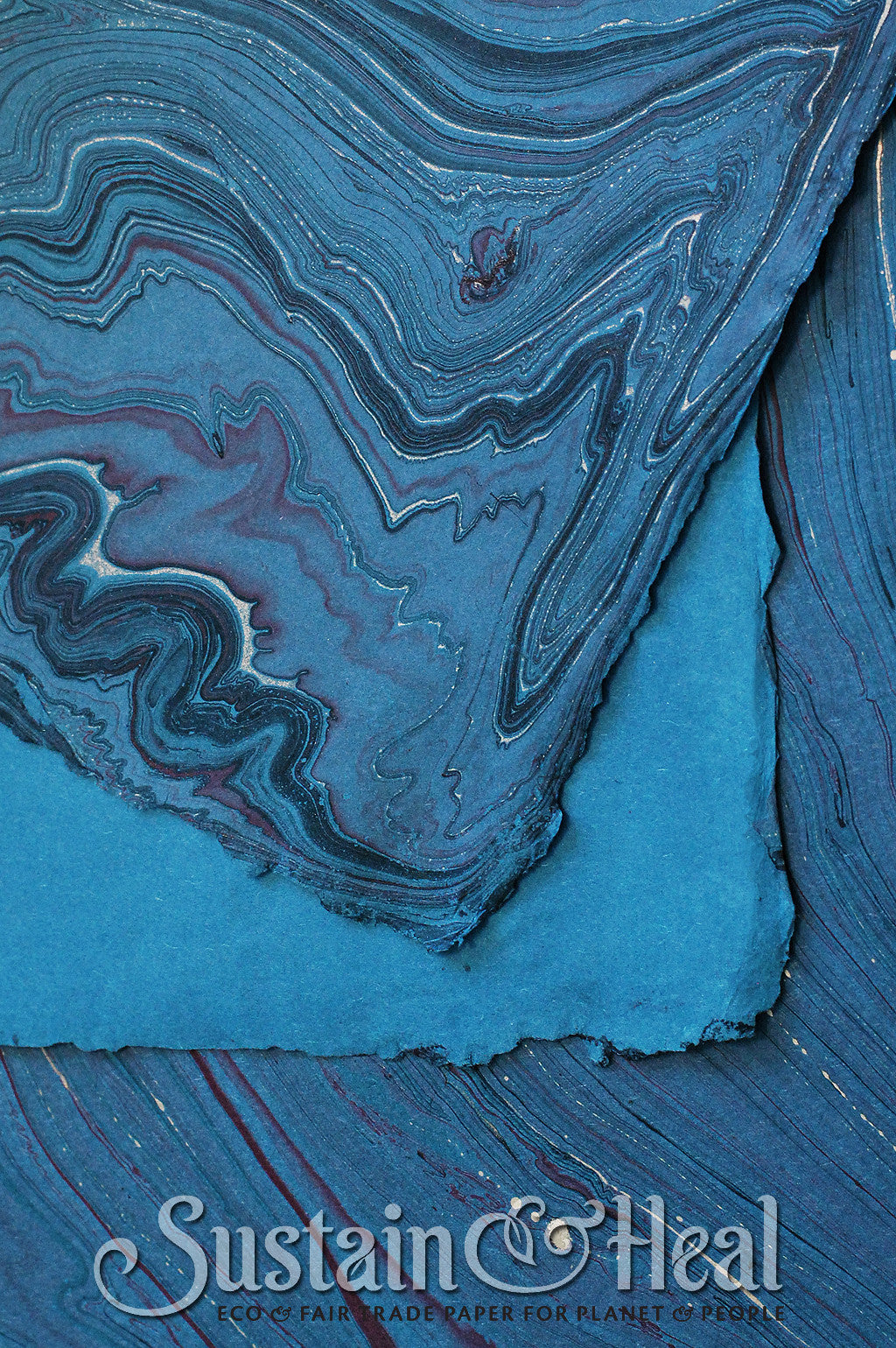 handmade blue marble paper – De Milo Design Studio & Letterpress