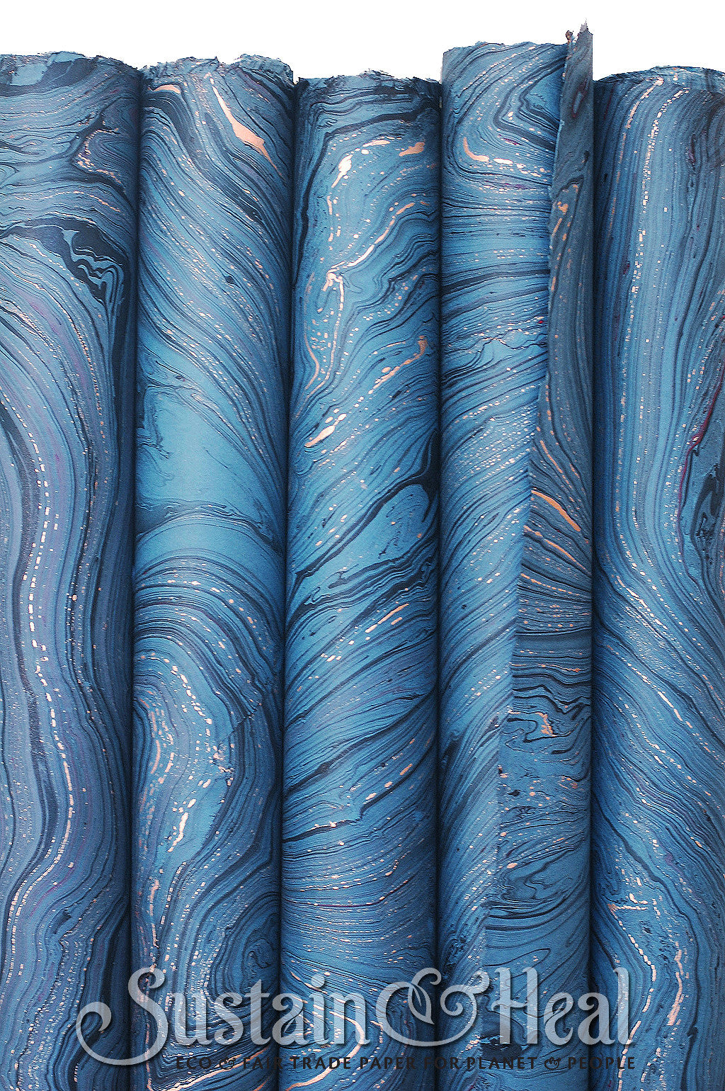 handmade blue marble paper – De Milo Design Studio & Letterpress